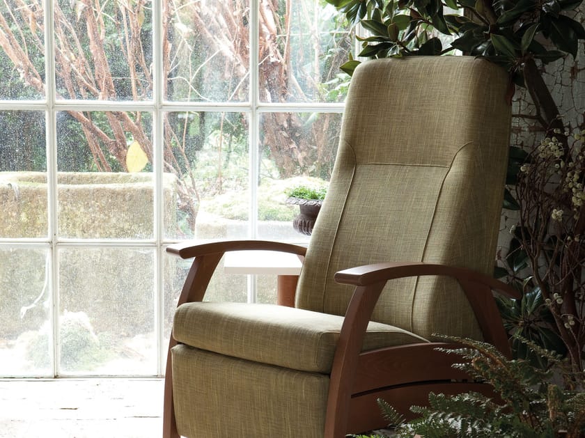 RELAX BED - HEALTH & CARE Recliner fabric armchair with armrests By PIAVAL