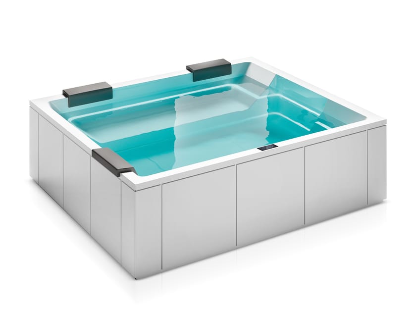 Rectangular hydromassage outdoor hot tub REST By Gruppo Treesse design ...
