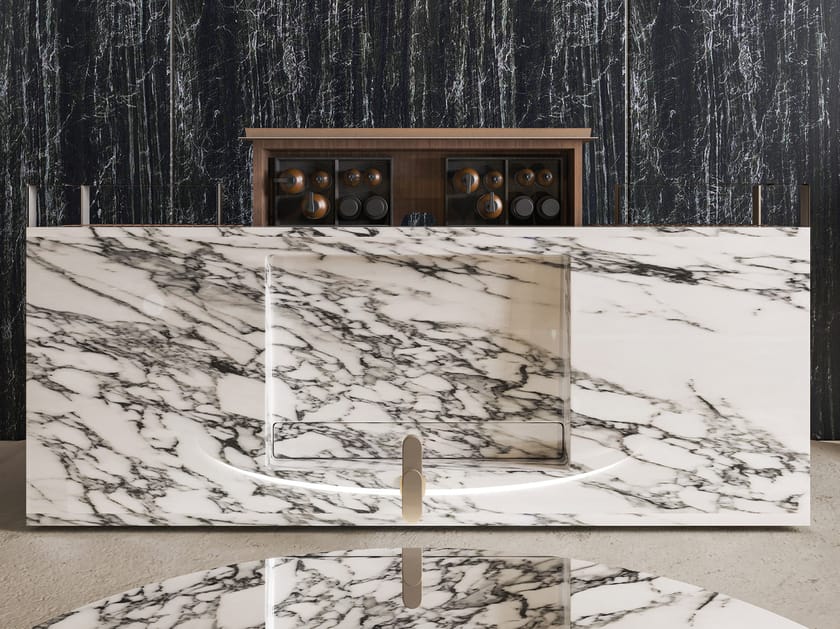 REVIVAL LSB Wall-mounted wooden vanity unit with mirror By Estro Collezioni