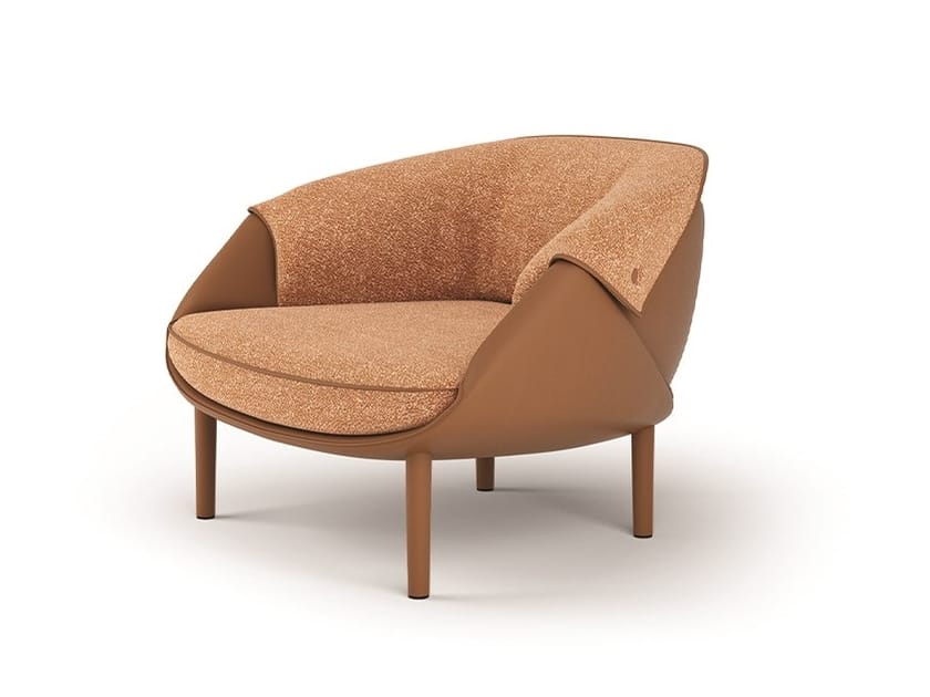 RIBAN Fabric and leather armchair By Turri | design Toan Nguyen