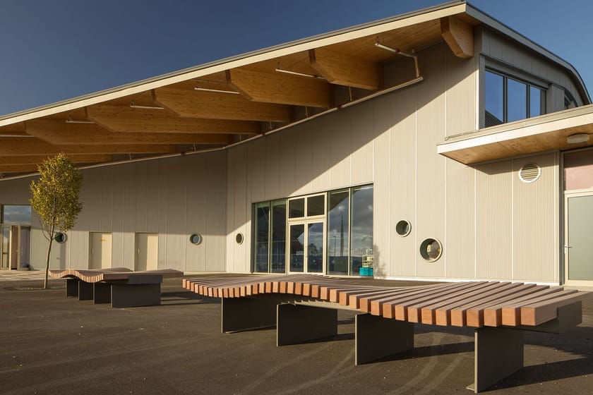 Steel and wood Bench RIBBON TWIST By Factory Furniture