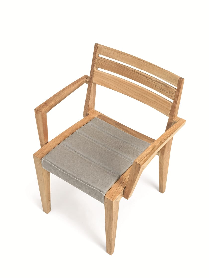 RIBOT Teak garden chair with armrests By Ethimo | design Marc Sadler