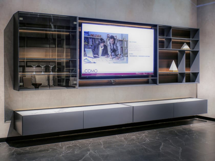 RIC Wall-mounted TV wall system By Como Furniture | design F&F studio
