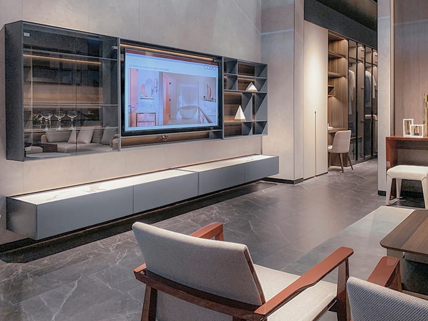 RIC Wall-mounted TV wall system By Como Furniture | design F&F studio