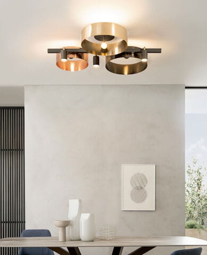 LED LOOP P3 Lampada da parete / soffitto in metallo verniciato By RIFLESSI