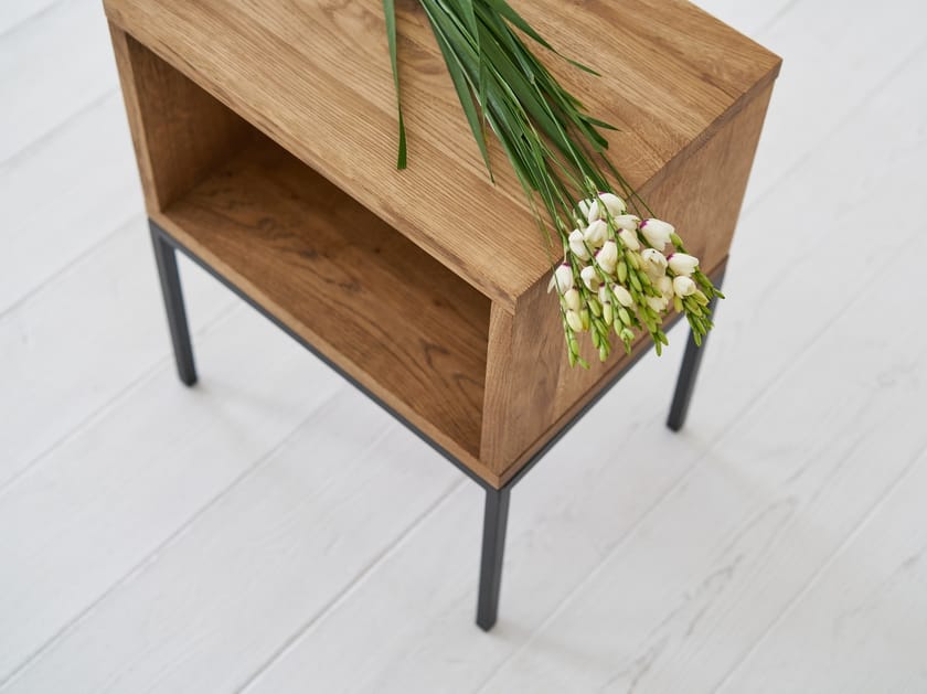 RITUAL Oak and steel coffee table / bedside table By IDDO