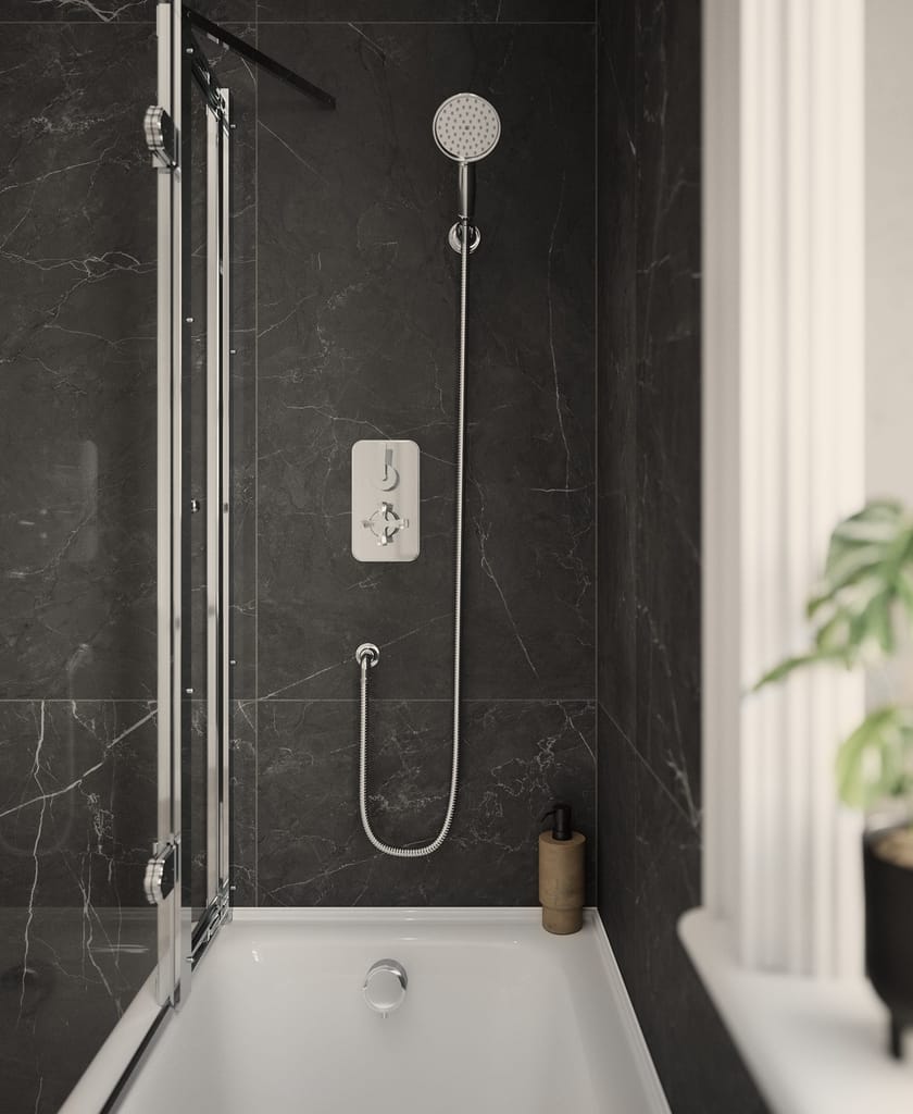 RIVIERA 2 hole shower set with plate By Burlington Bathrooms