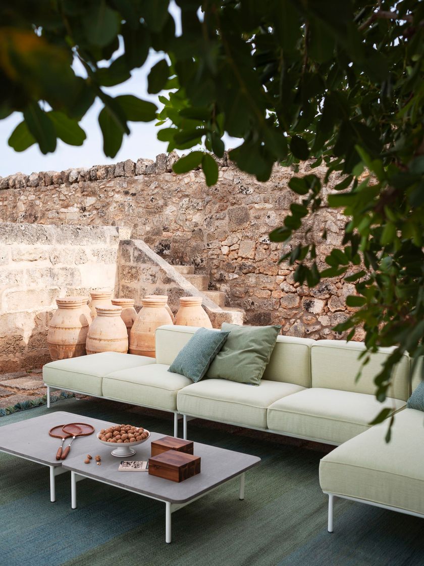 ESTENDO Sectional modular fabric garden sofa By RODA | design Luca Pevere