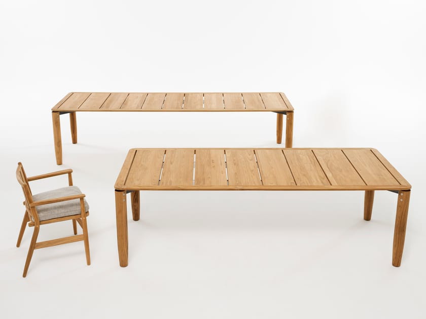 LEVANTE Rectangular teak garden table By RODA | design Piero Lissoni