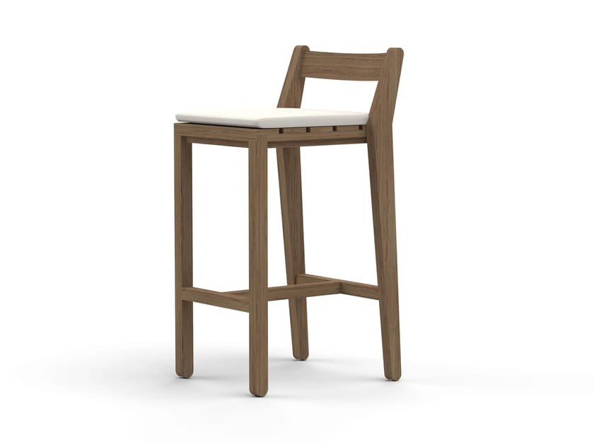 ZANIA High iroko garden stool By RODA
