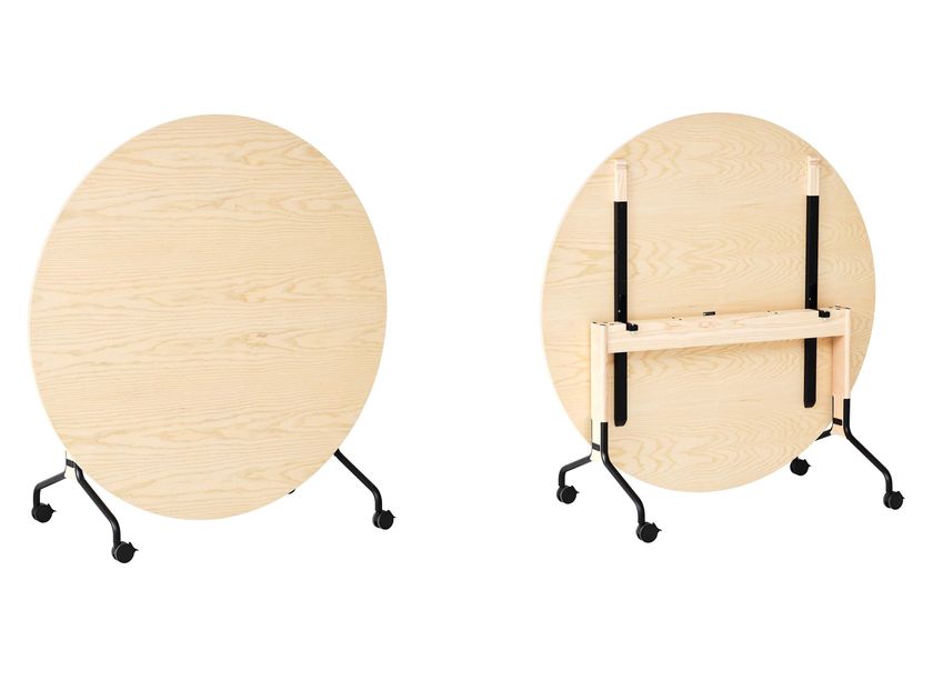 ROLLO Round drop-leaf wood veneer table By Karl Andersson | design Axel ...