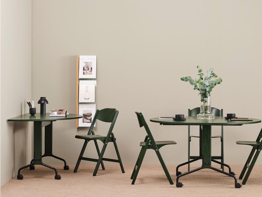 ROLLO Round drop-leaf wood veneer table By Karl Andersson | design Axel ...