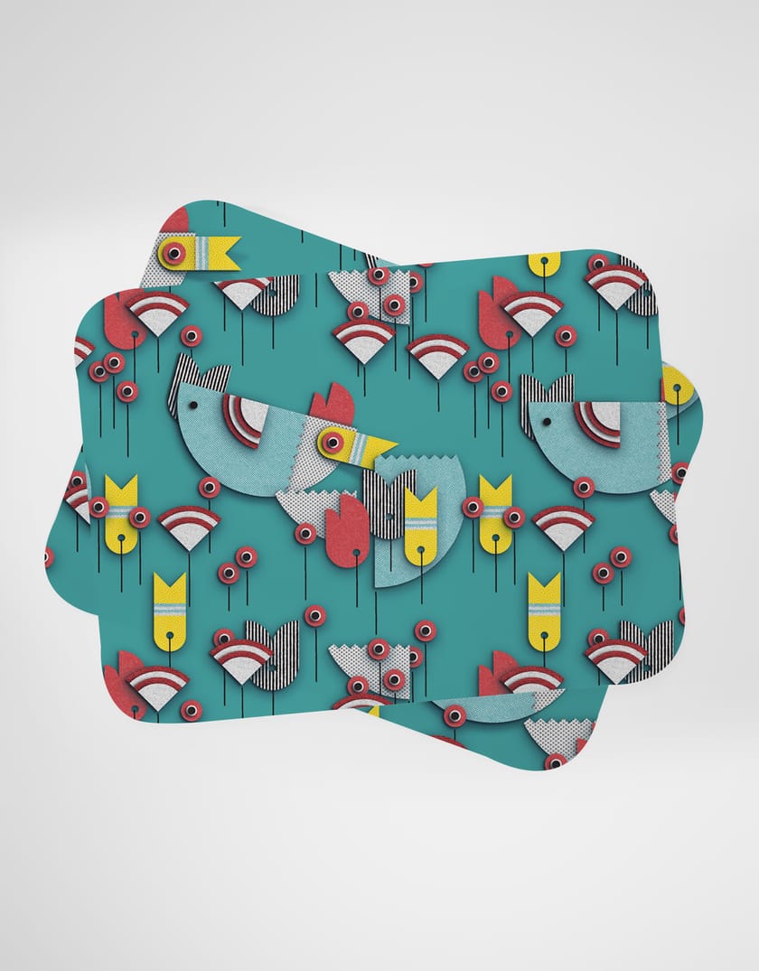 ROOSTER IN PIECES | Placemat By PPPattern design Gianni Puri