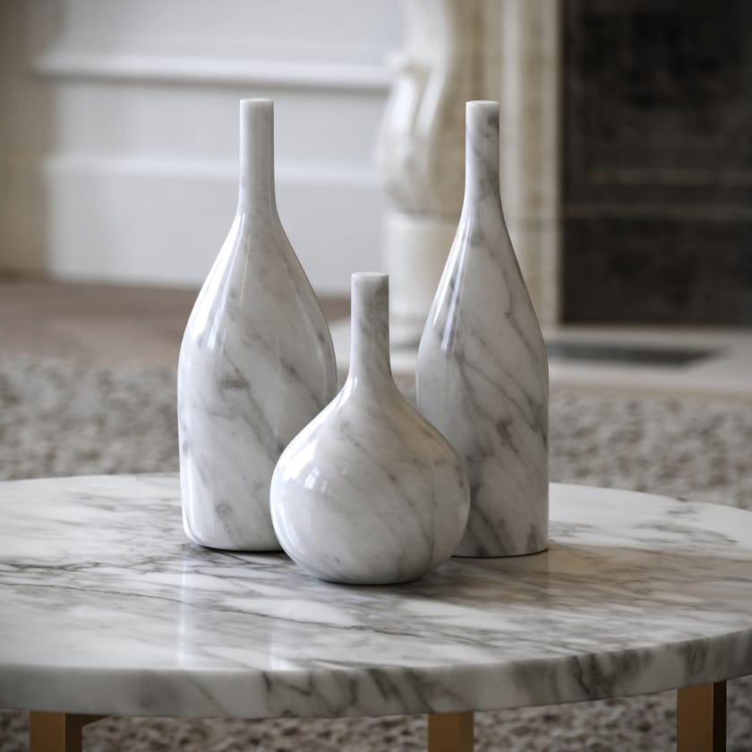ROSA | Carrara marble decorative object Carrara marble decorative ...