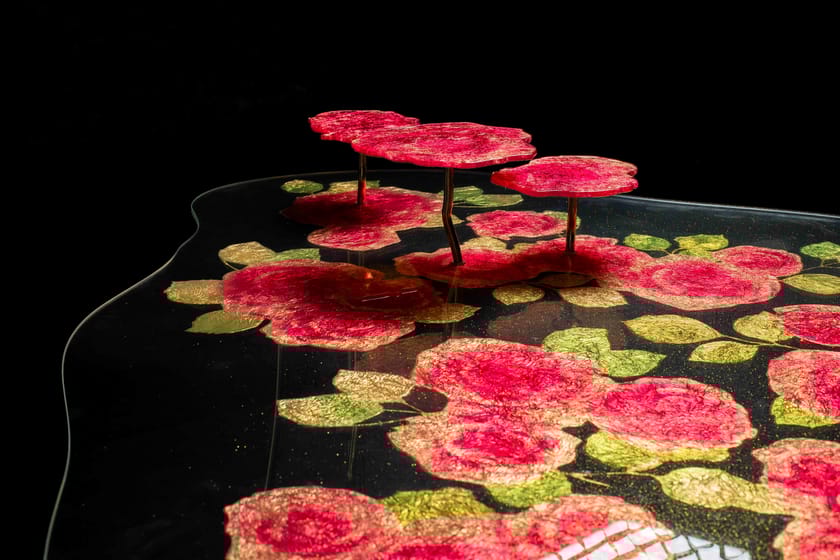 Glass and Stainless Steel table ROSA ROSAE ROSAE™ By Unica by ...