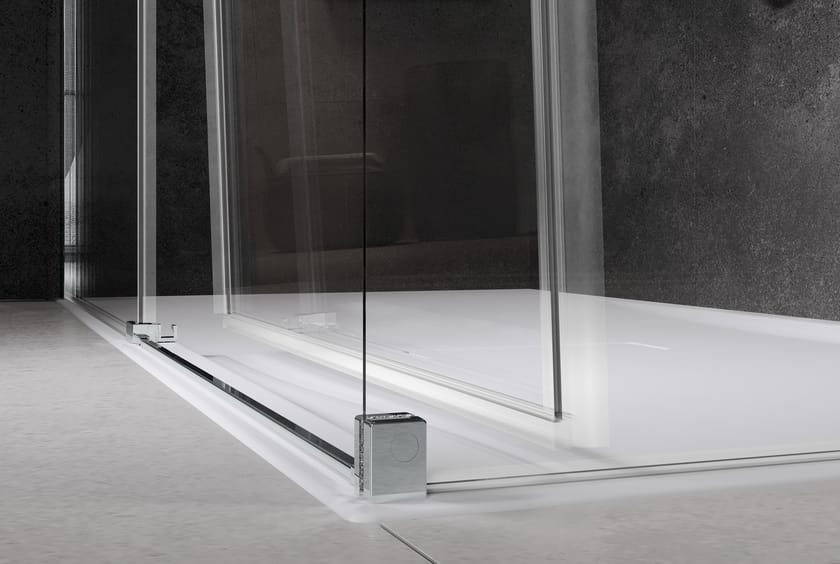 ROSE ROSSE R Corner semicircular shower cabin with sliding door By ...