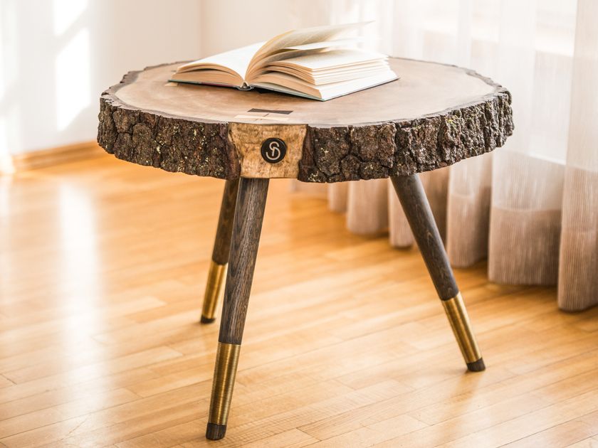 Round birch coffee table ROUND TWINS By Strømdal Design