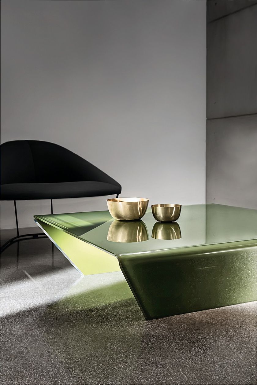 Rectangular crystal coffee table RUBINO By Sovet italia