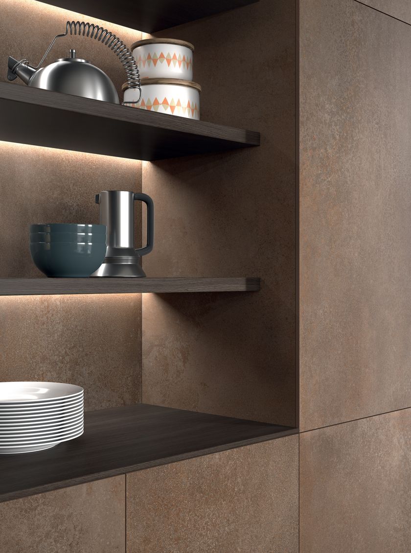 Laminated stoneware wall/floor tiles with metal effect RUST By Panaria ...