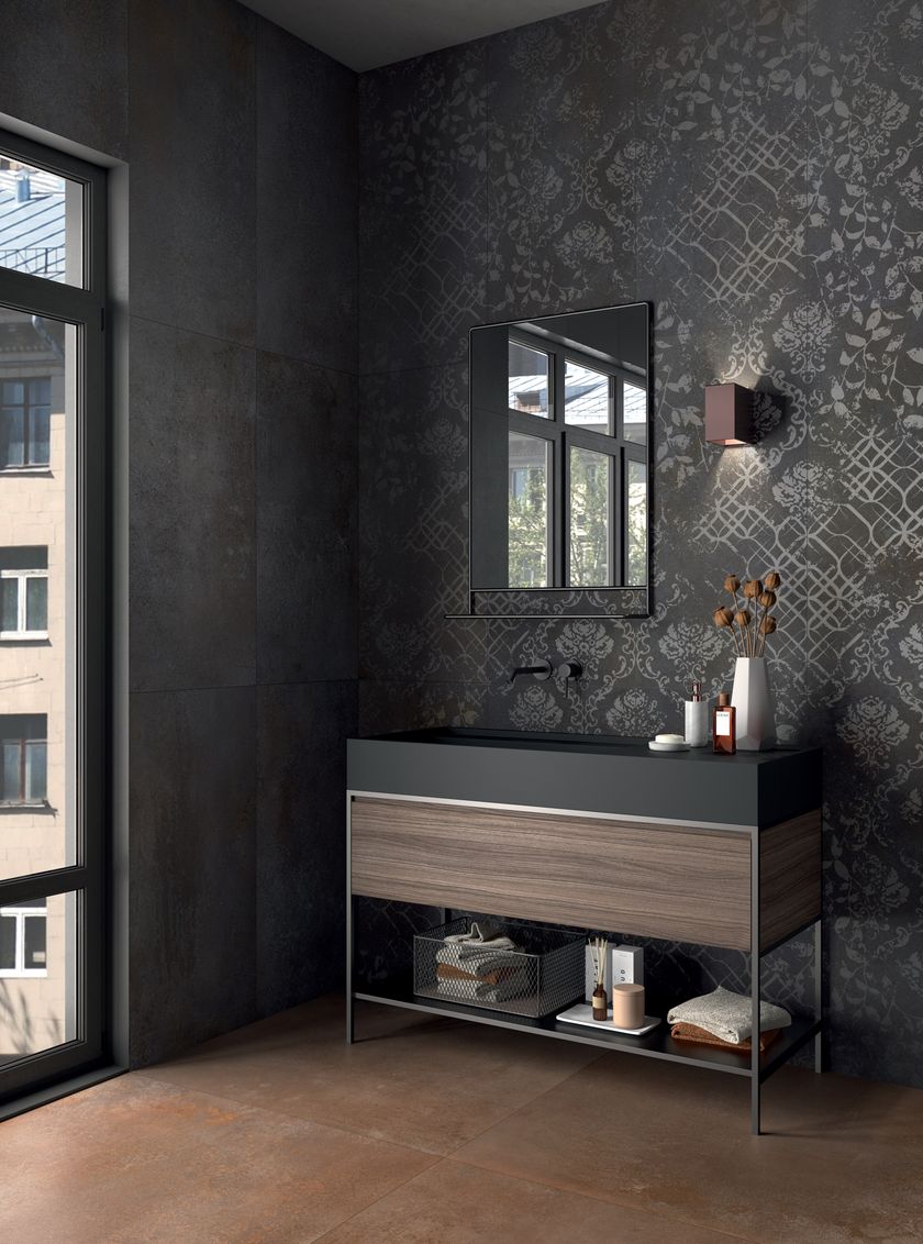Laminated stoneware wall/floor tiles with metal effect RUST By Panaria ...