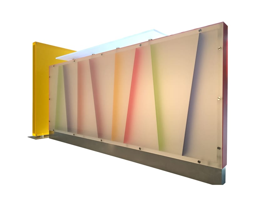 Reception desk w/ table & roll container By Seven Colors Design