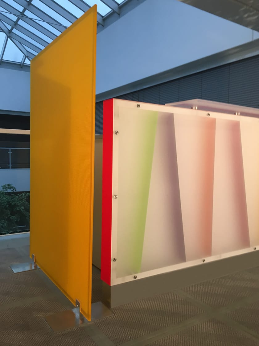 Reception desk w/ table & roll container By Seven Colors Design