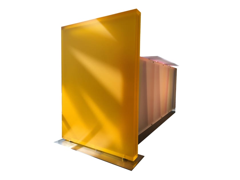 Reception desk w/ table & roll container By Seven Colors Design