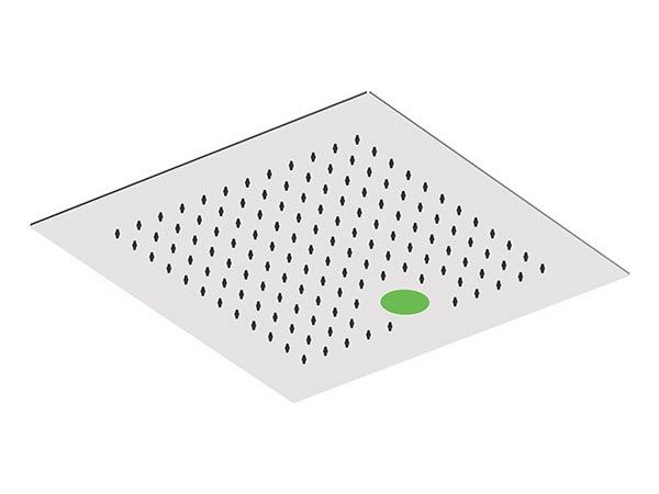 INOX DESIGN Square LED stainless steel rain shower By Remer Rubinetterie