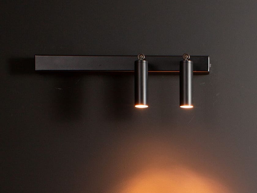 CILINDRO 2X SU BARRA Lampada da parete By Renzo Serafini