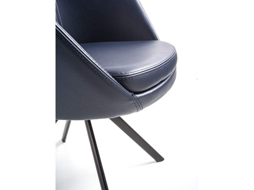 ARM CHAIR METAL Upholstered leather chair with armrests By Riva 1920