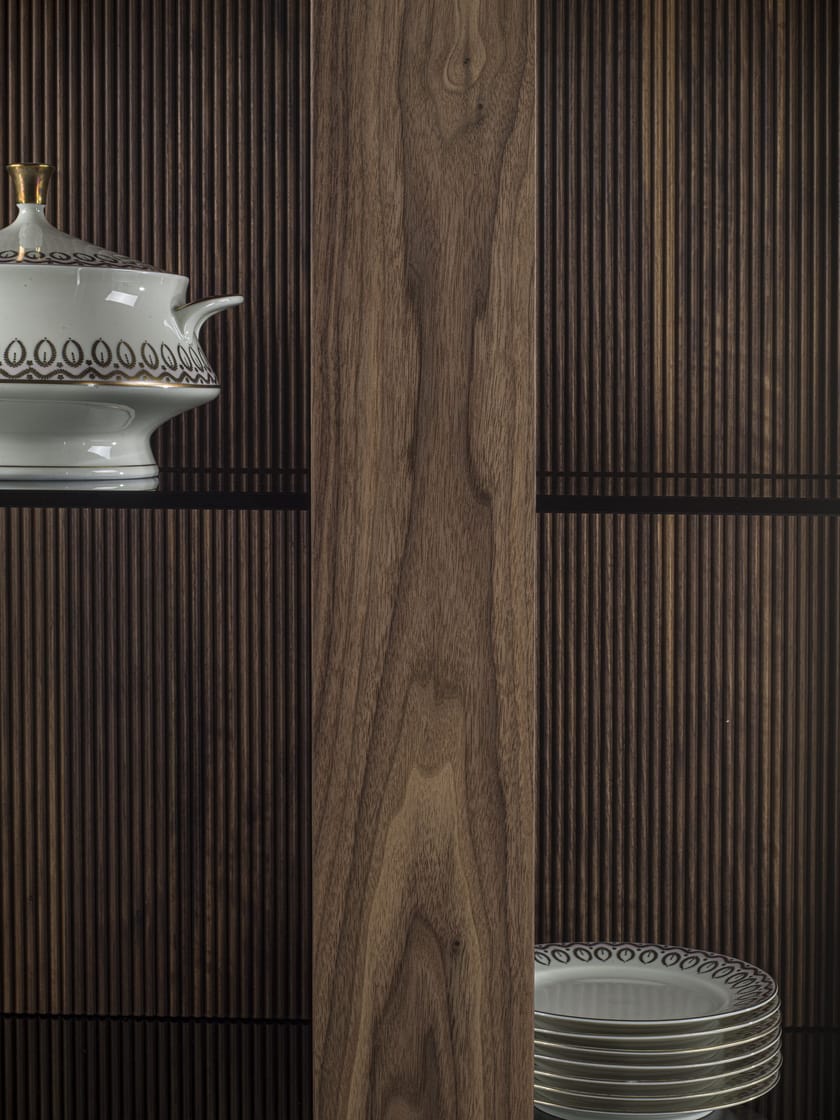 REVO OPEN Solid wood highboard with drawers By Riva 1920