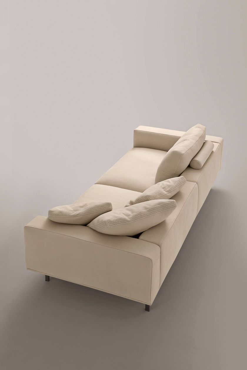 PLATFORM Divano sfoderabile in pelle a 3 posti By Rivolta
