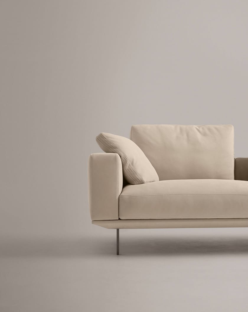 PLATFORM Divano sfoderabile in pelle a 3 posti By Rivolta