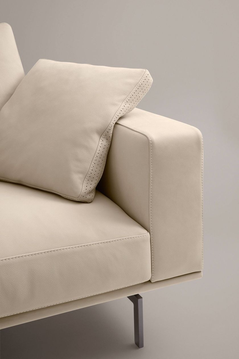 PLATFORM Divano sfoderabile in pelle a 3 posti By Rivolta