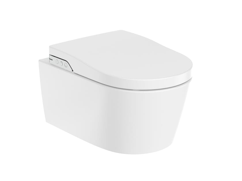 IN-WASH® INSPIRA Rimless wall-hung ceramic toilet with bidet By Roca