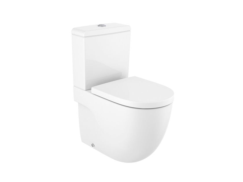 MERIDIAN 34224L..0 Rimless back to wall close coupled porcelain toilet ...