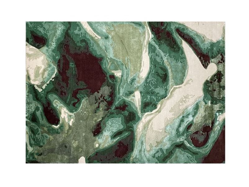 MARBLE Rectangular New Zealand wool and vegetal silk rug By Roche Bobois