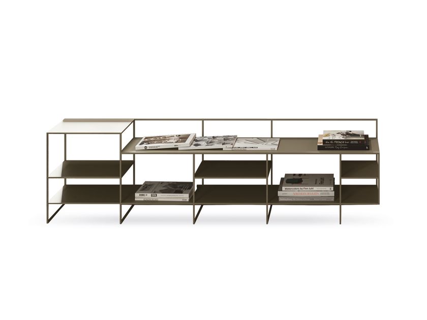 LEVIA Meuble tv en métal avec étagère By Ronda Design | design Gino Carollo