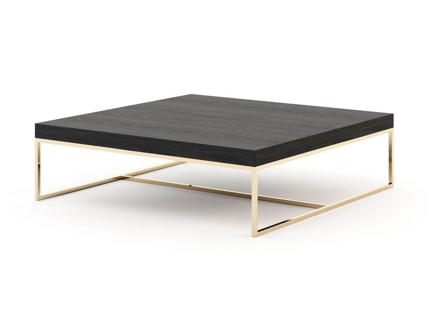 S. PAULO | Coffee table Square stainless steel and wood coffee table By ...