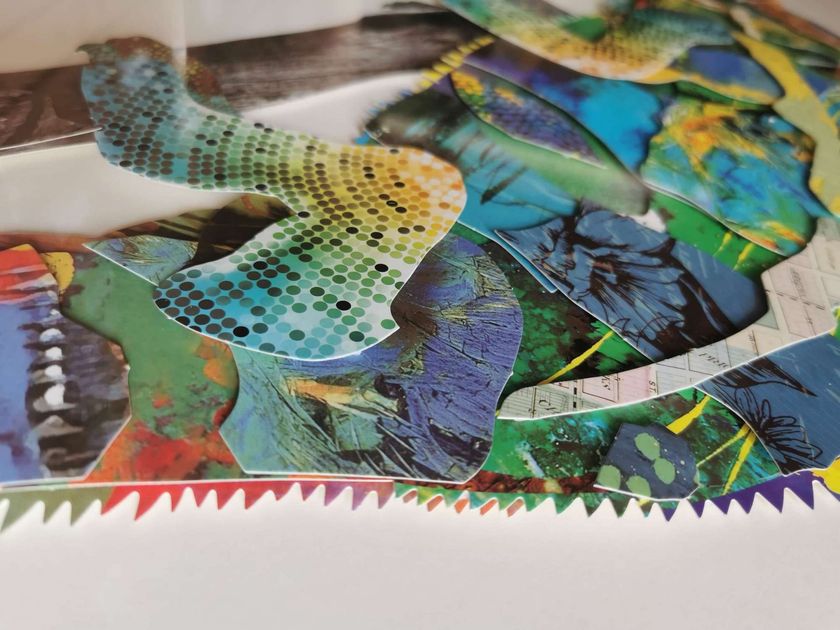 SA063A1 | Painting Collage technique painting with polystyrene frame By ...