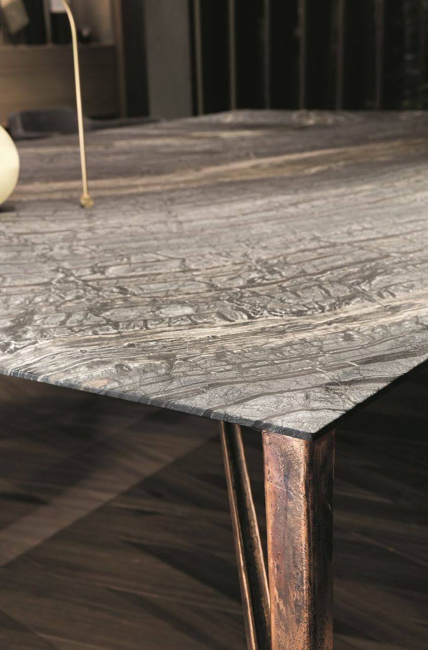 Rectangular stone table SAETTA By Henge design Massimo Castagna