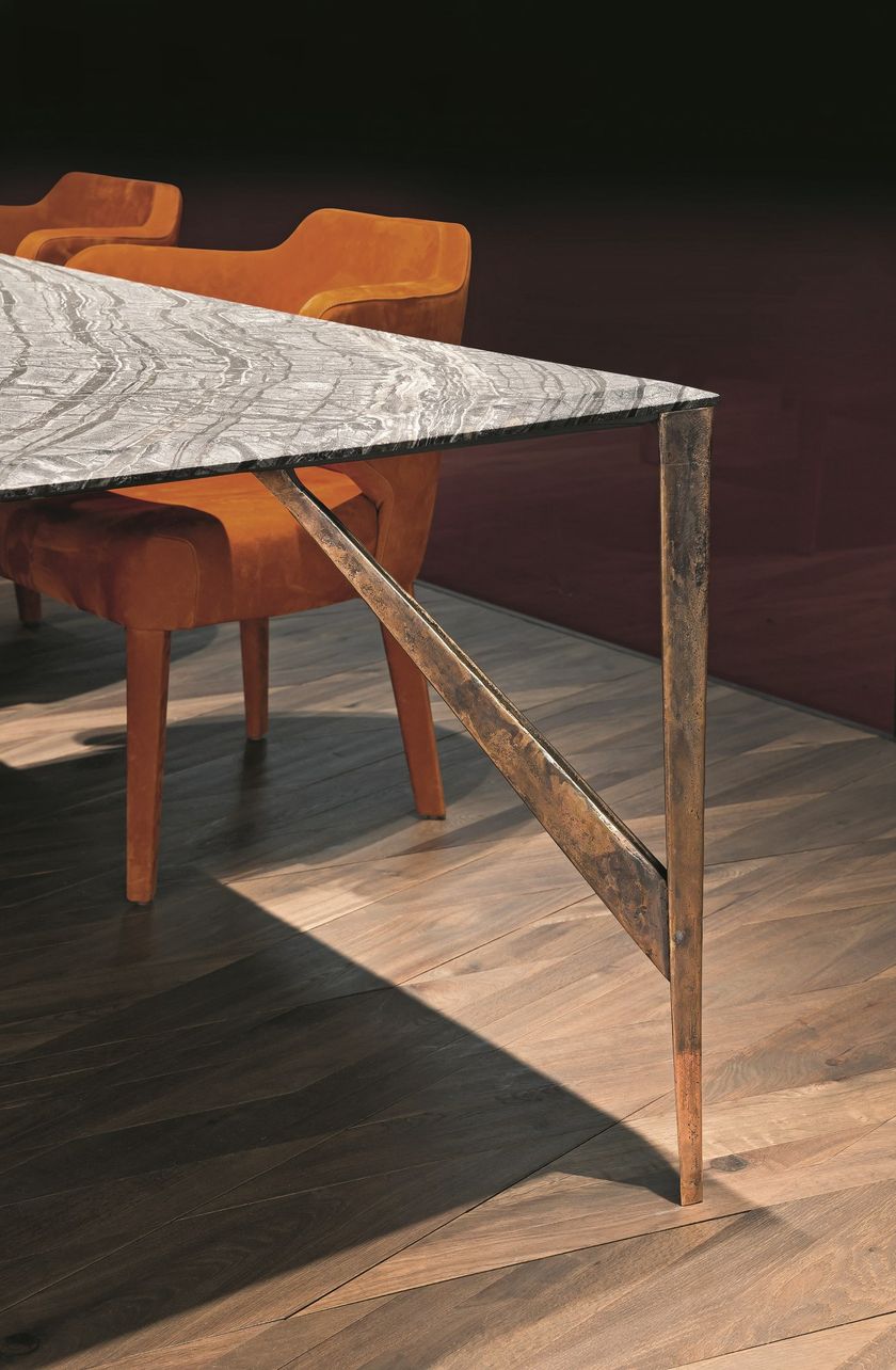 Rectangular stone table SAETTA By Henge design Massimo Castagna
