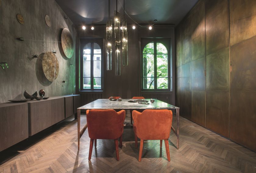 Rectangular stone table SAETTA By Henge design Massimo Castagna