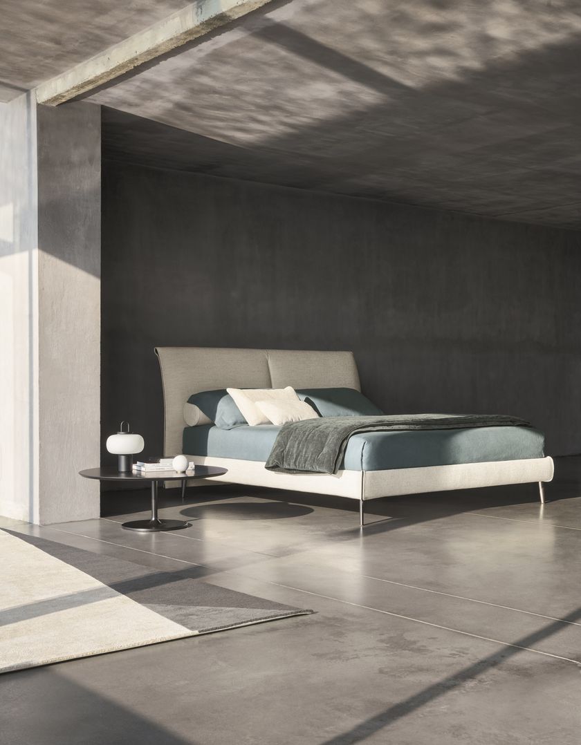 Double bed with upholstered headboard SAIL By Twils design Ludovica ...