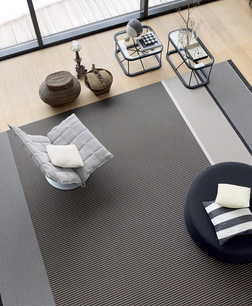 Striped paper yarn rug SAN FRANCISCO By Woodnotes design Ritva Puotila