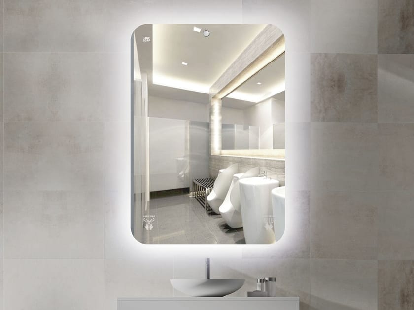 Rectangular wall-mounted mirror with integrated lighting SANDMATIC ...