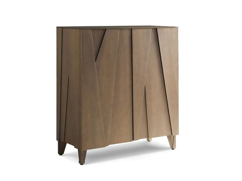Oak highboard with doors SCALA By Roche Bobois design Bina Baitel