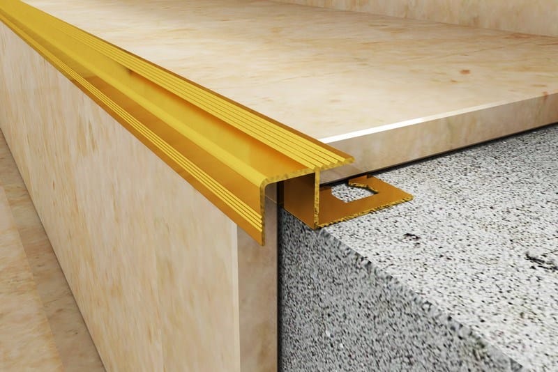 Aluminium Stair Tread for tiles SCALA-T By Mox Profile Systems