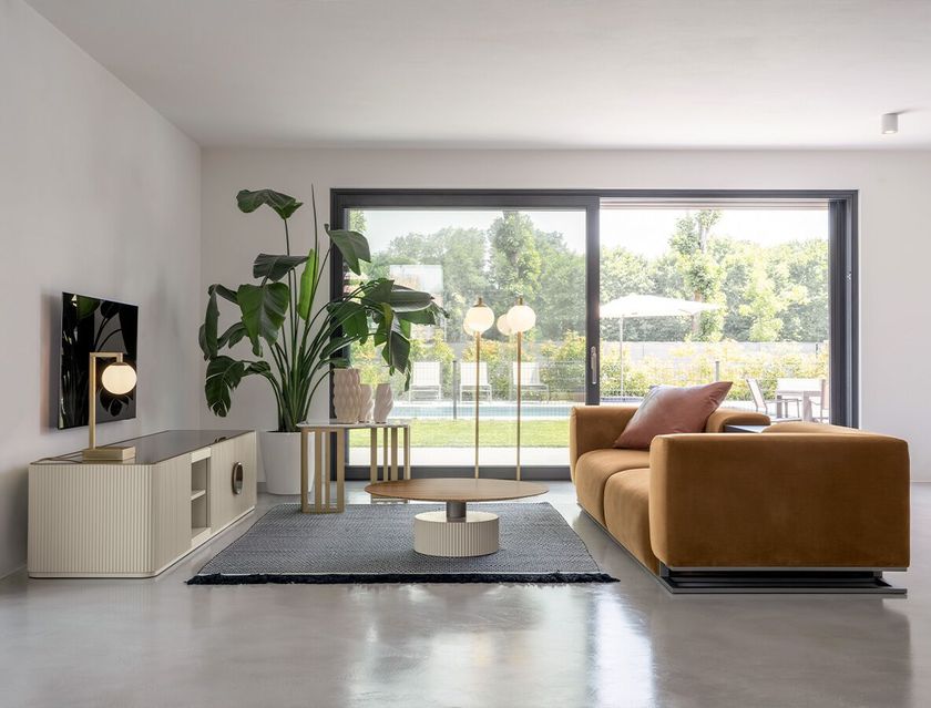 NEXT Low round wood veneer coffee table By SCAPPINI & C | design ...