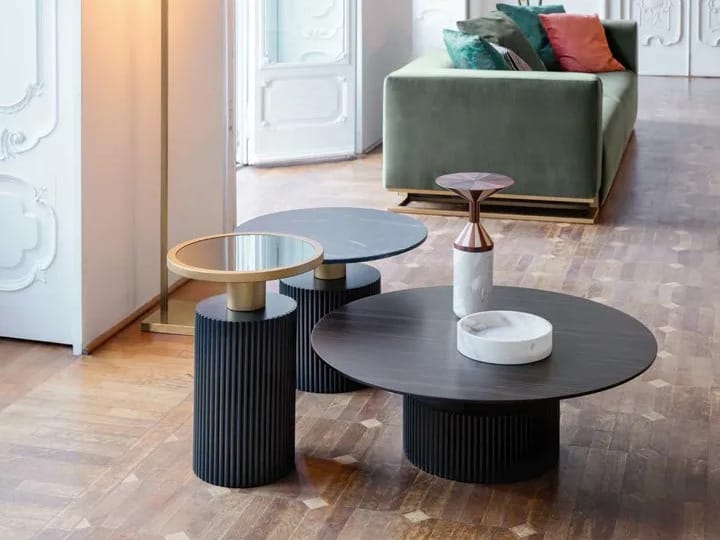 NEXT Low round wood veneer coffee table By SCAPPINI & C | design ...